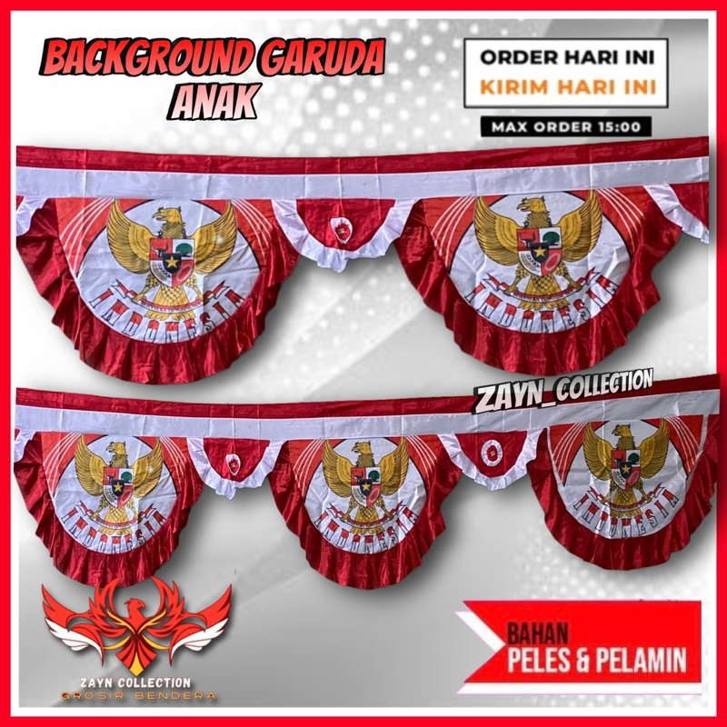 Jual BENDERA MERAH-PUTIH BACKGROUND GARUDA ANAK 10 GELOMBANG | Shopee ...