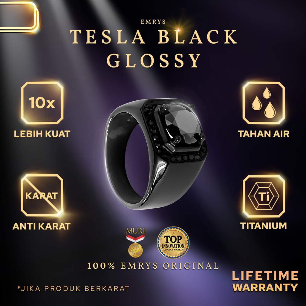 Jual BUY 1 FREE 2 GIFT Real Titanium Anti Karat Premium Ring TESLA ...