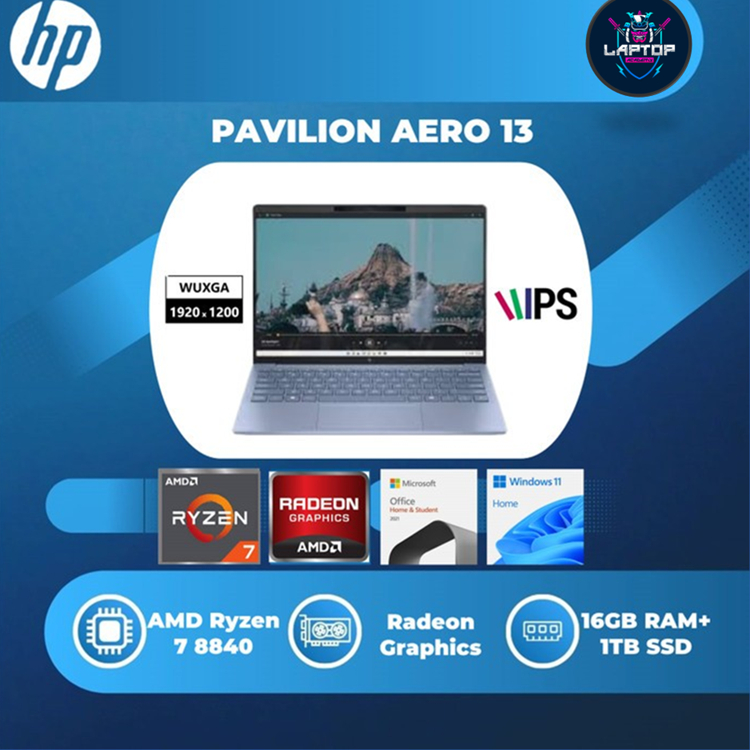 Jual HP PAVILION AERO 13 RYZEN 7 8840 16GB 1TB W11+OHS 13.3WUXGA IPS ...