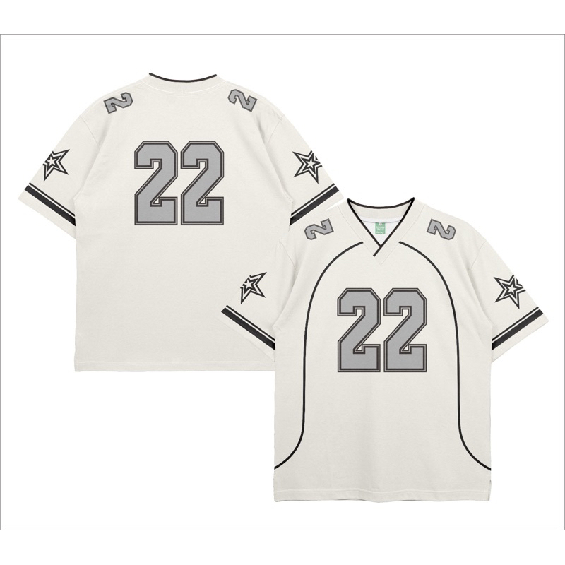 Jual Jersey oversize simple basic nfl 22 putih / jersey rugby / jersey ...