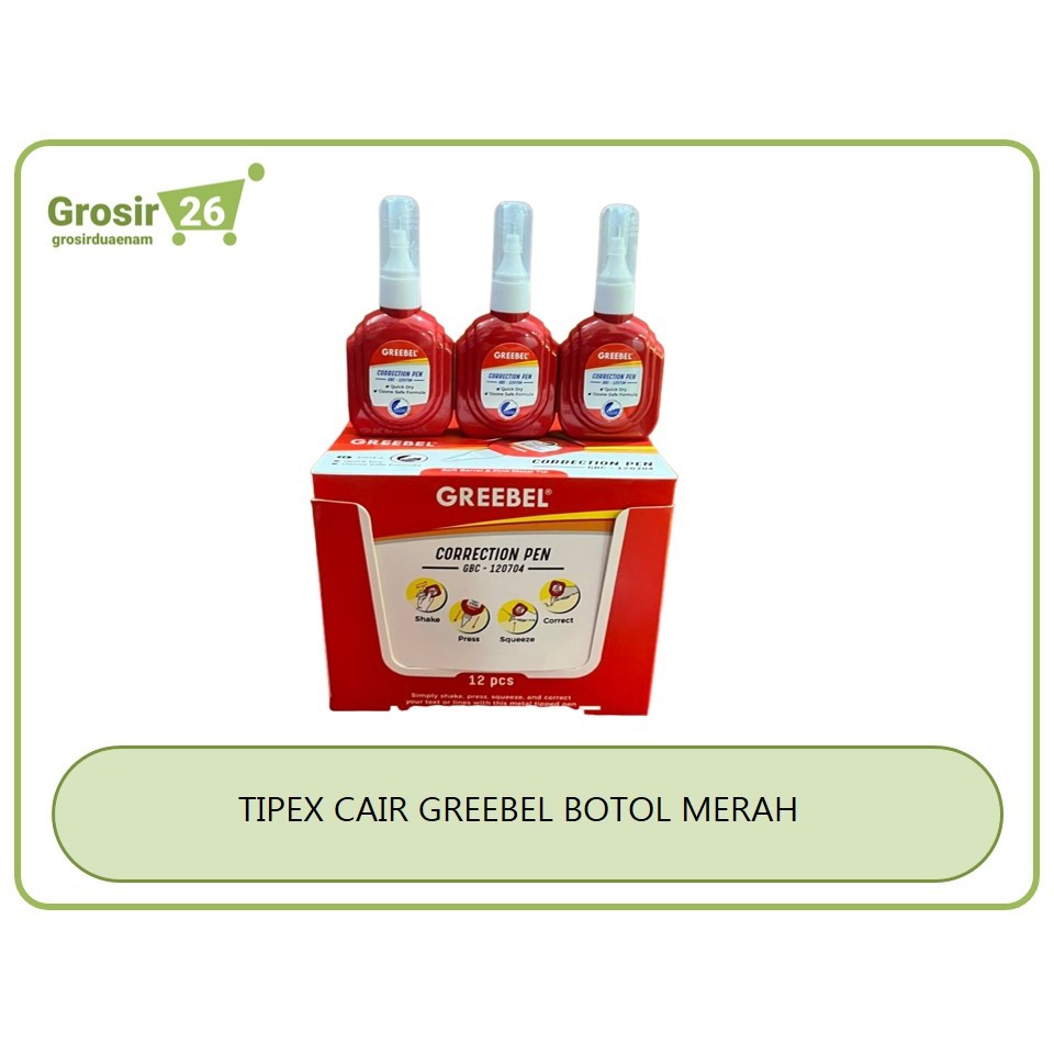 Jual (12 pcs) tipex cair / correction fluid / stipo tip-x air cair ...