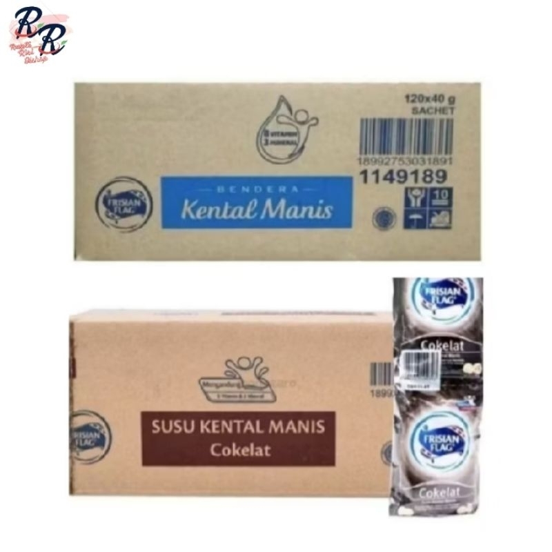 Jual SUSU BENDERA SACHET/SASET | FRISIAN FLAG SACHET PUTIH & COKLAT 1 ...