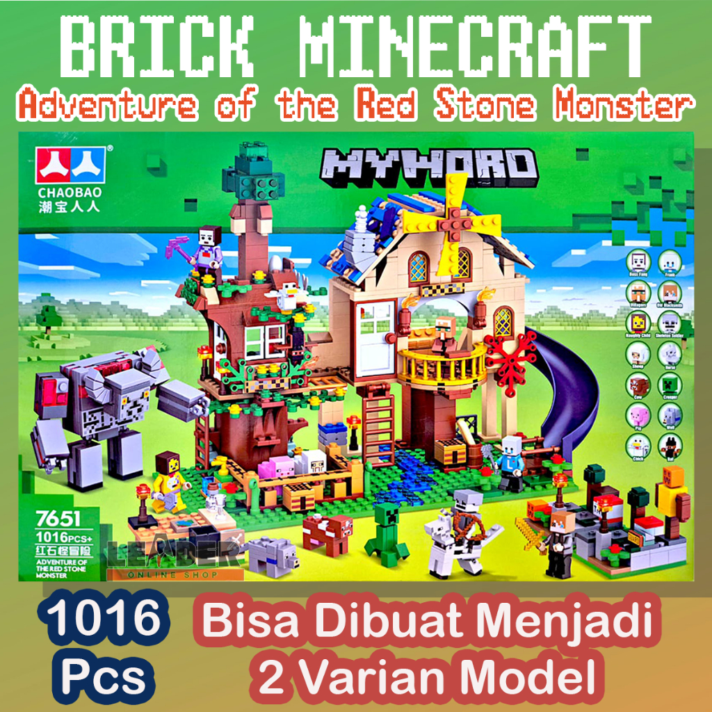 Jual BRICK MINECRAFT MY WORLD SET LENGKAP 1016 Pcs CHAOBAO MAINAN ...