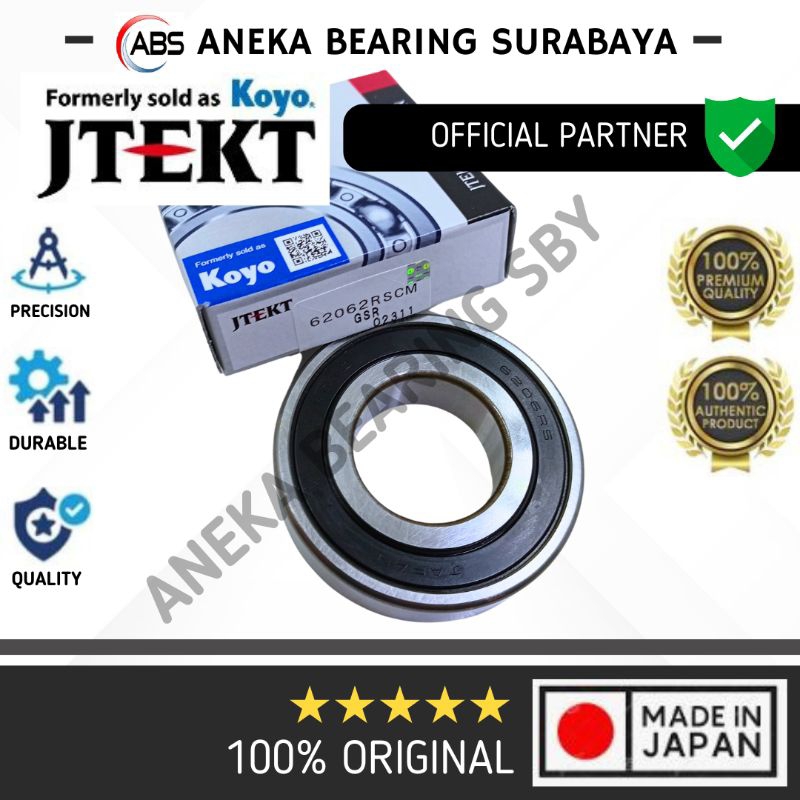 Jual BEARING 6206 2RS KOYO JEPANG 62062RS 30X62X16 TAMBAK TOSA GEROBAK GEAR | Shopee Indonesia