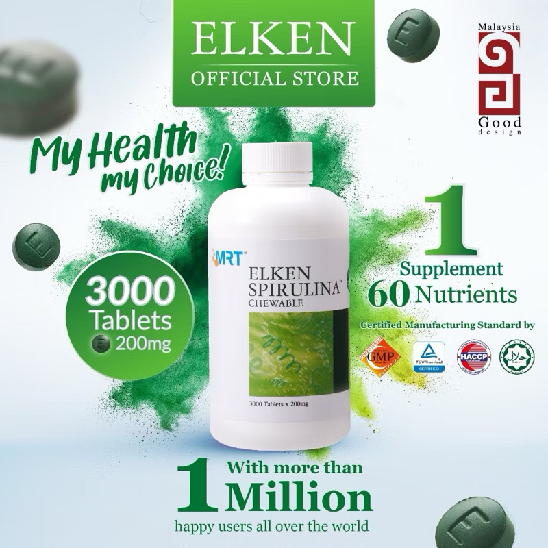 Jual Elken Spirulina 3000 Tablet | Shopee Indonesia