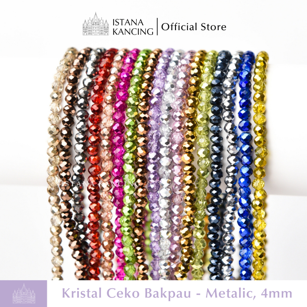 Jual Manik Kristal Kaca 4mm Ceko Bapau Metalic Grade A Manik Bulat Per ...