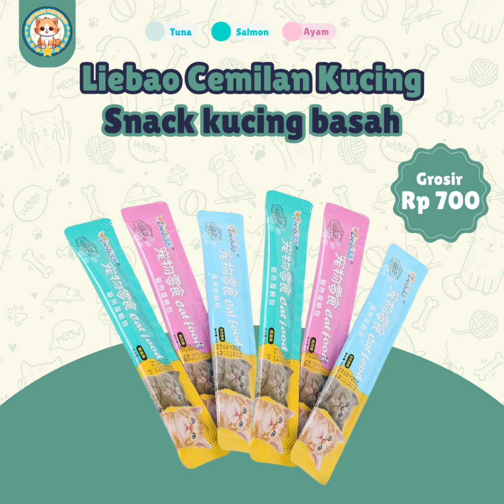 Jual Snack Kucing Kitten Adult Hewan Peliharaan 15g/Strip Liebao Snack ...