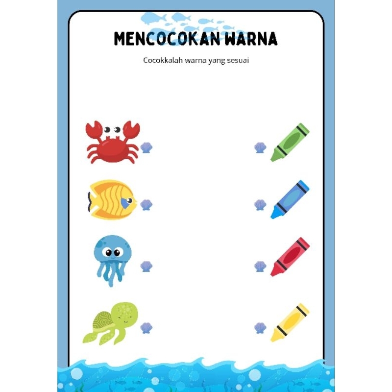 Jual Worksheet anak mencocokan warna, pola, gambar, dan bayangan. Isi ...