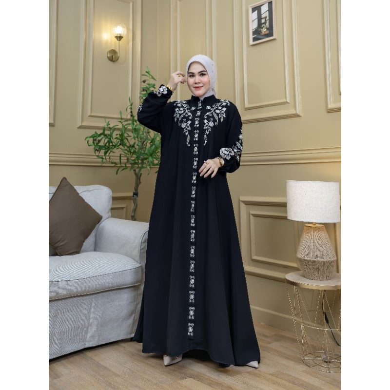 Jual abaya remaja aesthetic | abaya hitam mewah elegan | Naila Abaya ...