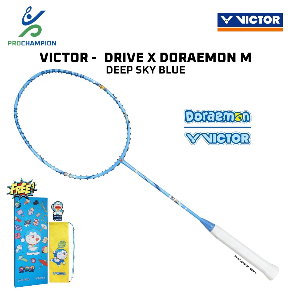 Jual Special Edition Box Set Raket Badminton Victor Doraemon DriveX DRM ...
