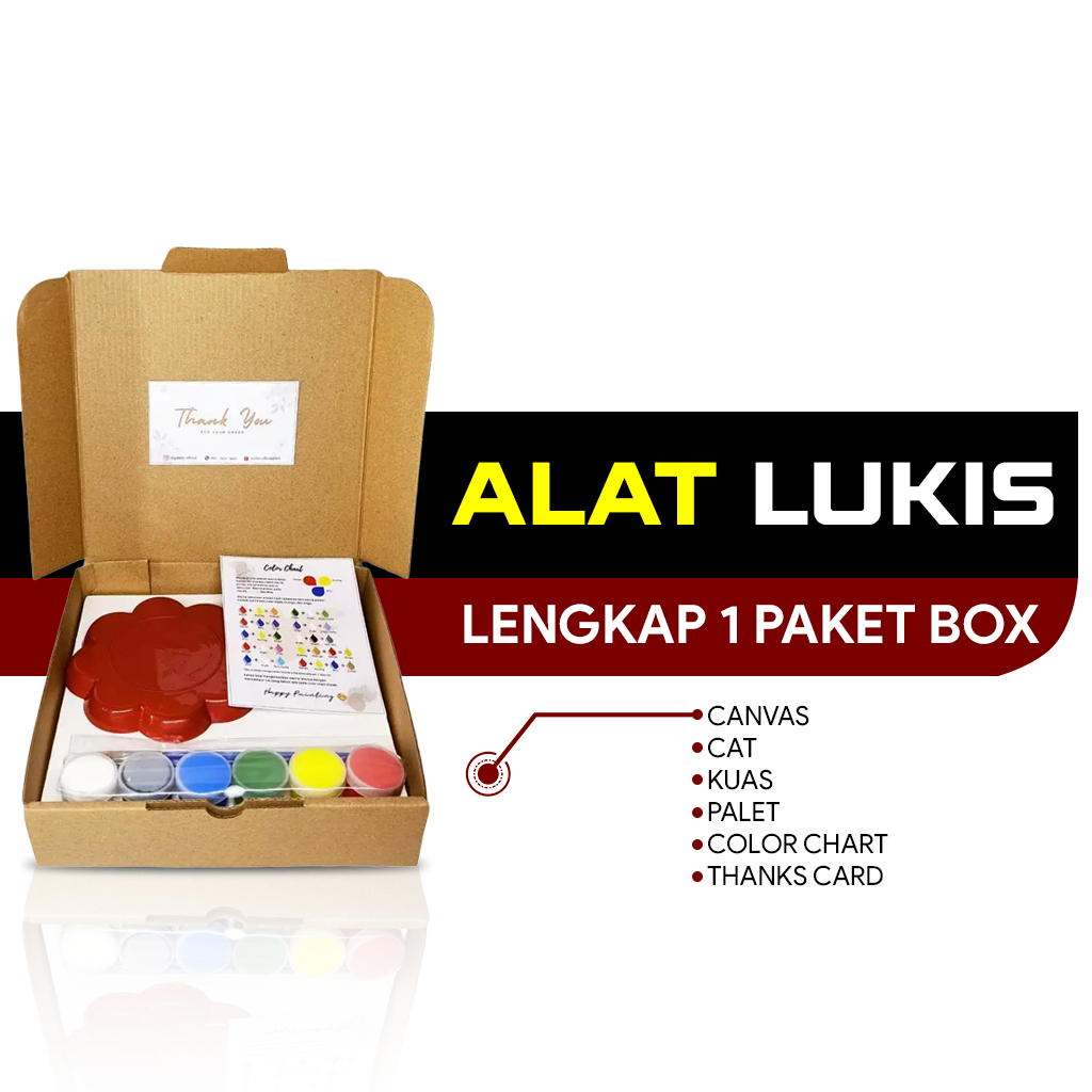 Jual Alat Lukis Lengkap 1 Paket Komplit 4 in 1 Kanvas Cat Air Akrilik ...