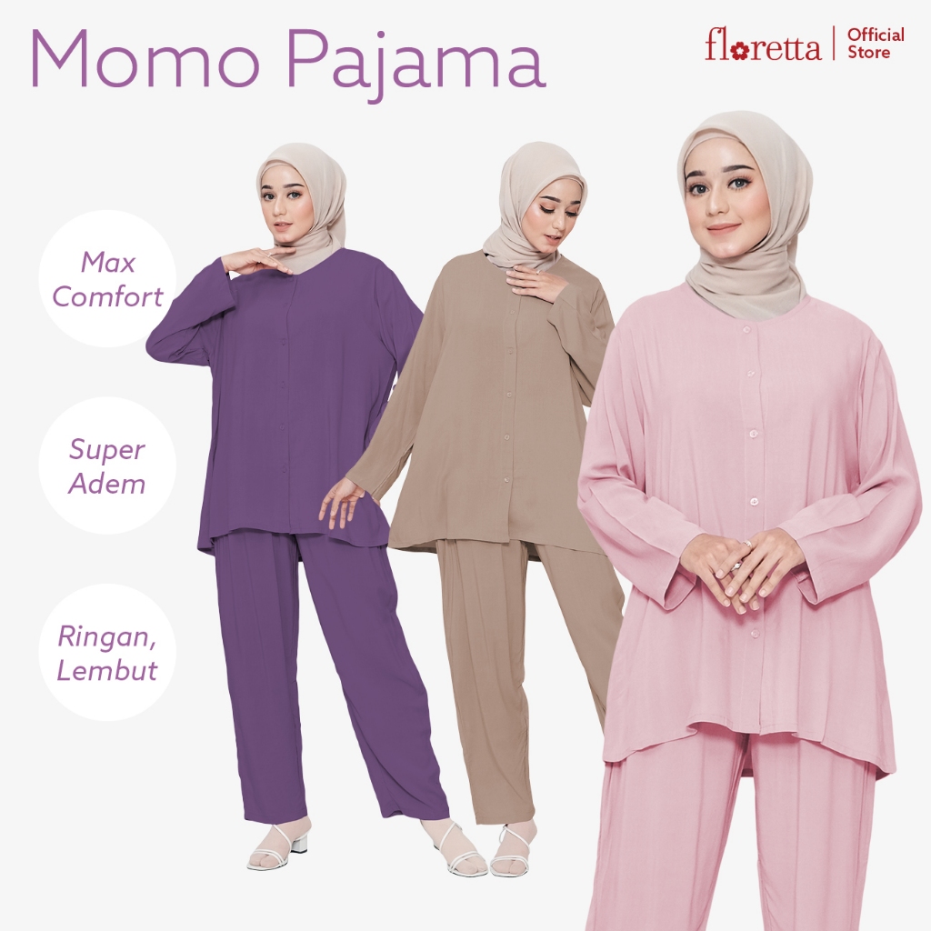 Jual Floretta Set Piyama Momo Lengan Panjang Busui Katun Rayon Premium ...