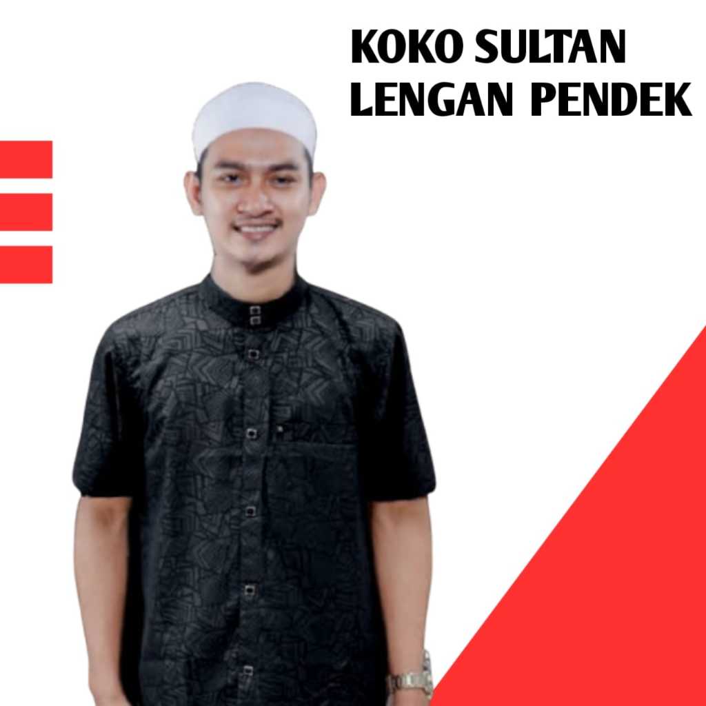 Jual Baju Koko Sultan Embos Dewasa Lengan Pendek | Shopee Indonesia