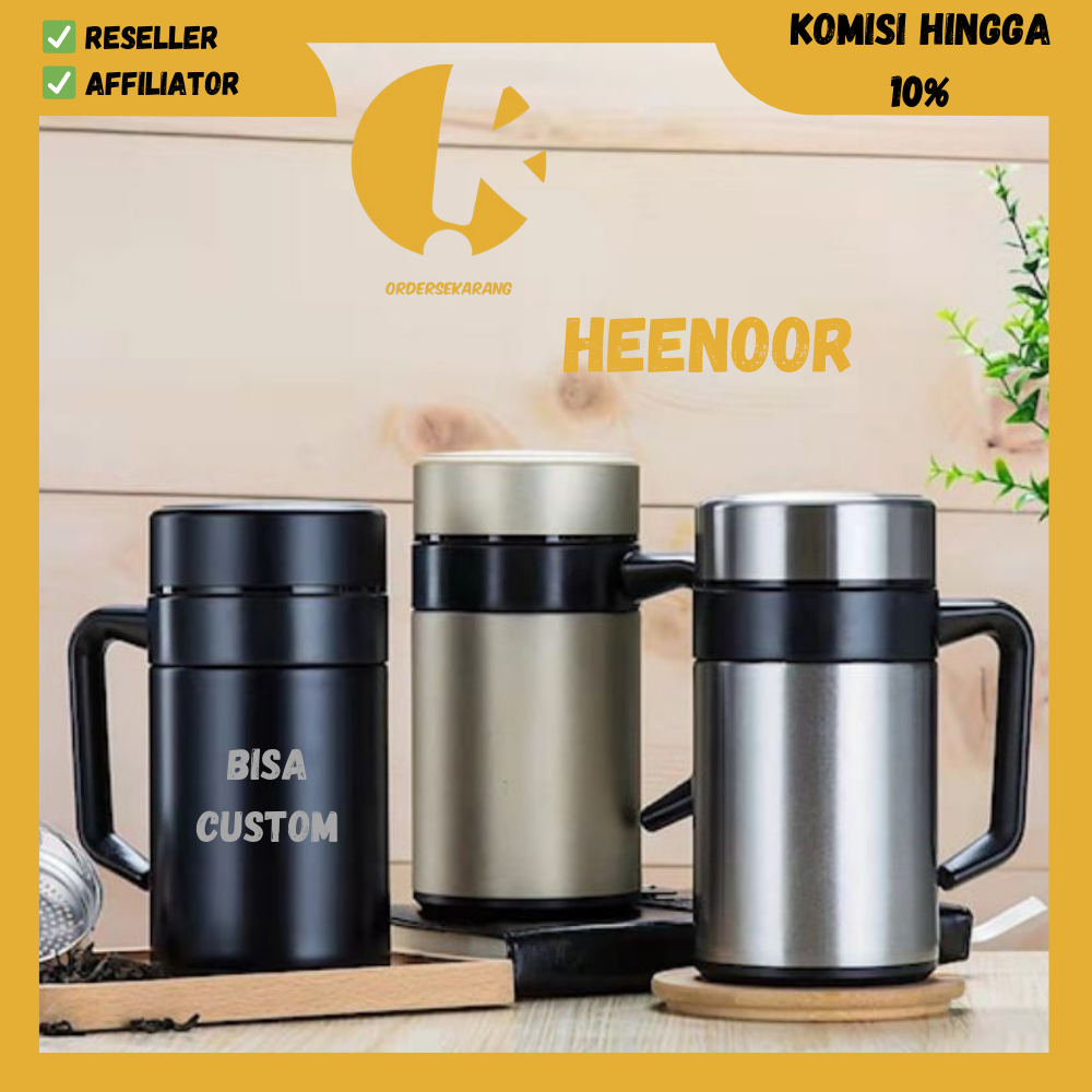 Jual MUG TERMOS HEENOOR STAINLESS STEEL TAHAN PANAS CUSTOM LOGO TULISAN KADO HADIAH SOUVENIR ...