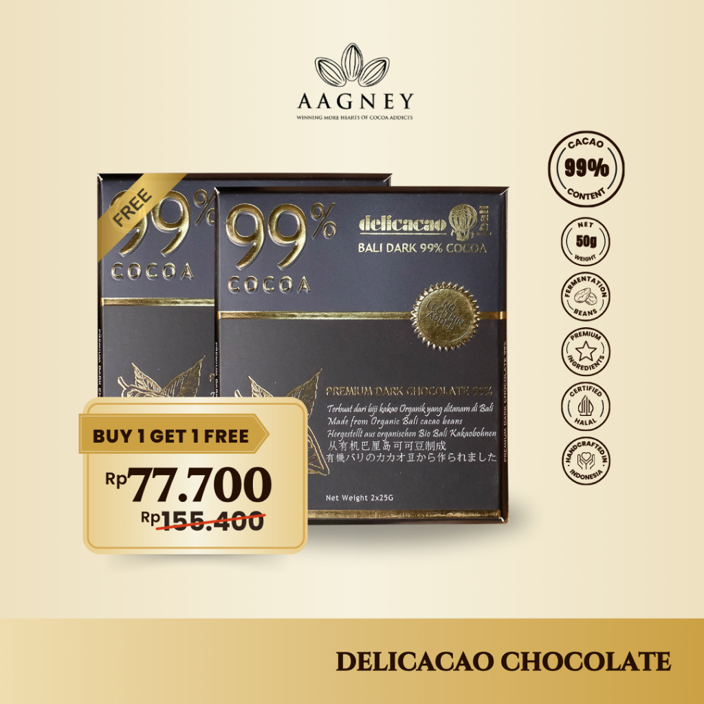 Jual [BUY 1 GET 1 FREE] Delicacao Premium Chocolate Dark 99% Cocoa ...