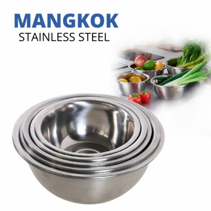 Jual Mangkok Baskom Stainless Serbaguna Waskom Mixing Bowl Ember Dapur ...