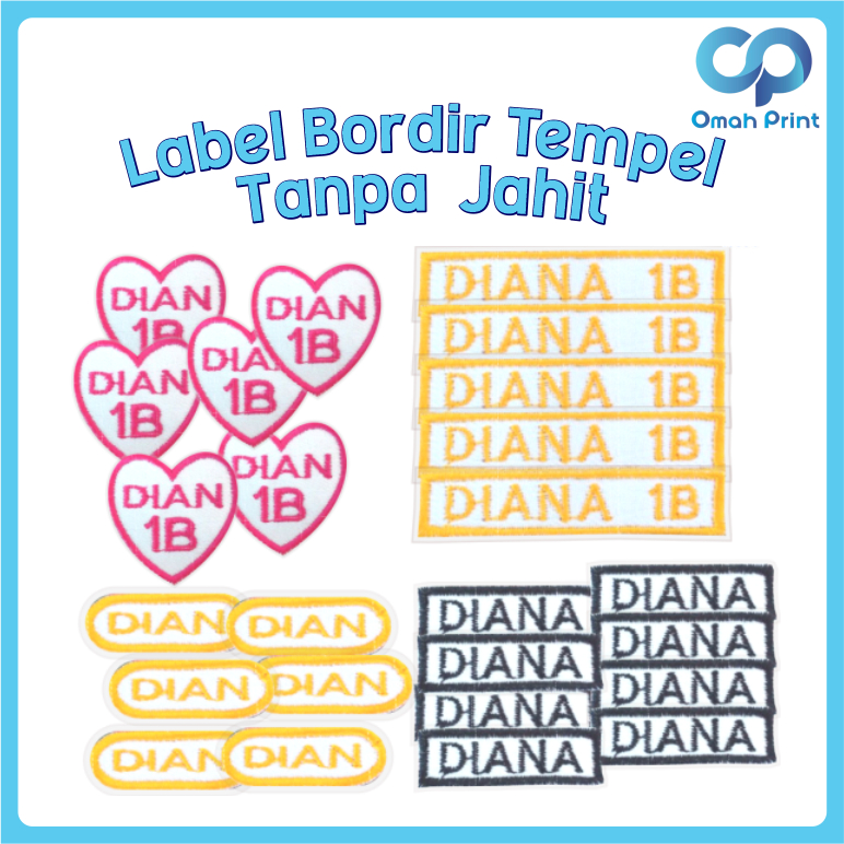 Jual Patch Bordir Iron Custom Nama - Label Nama - Label Baju - Bordir ...