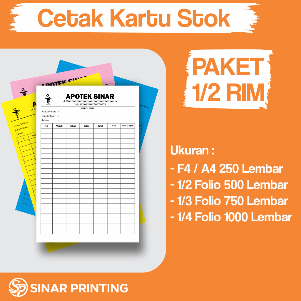 Jual Cetak Lembar Stok Paket 1/2 Rim | Shopee Indonesia