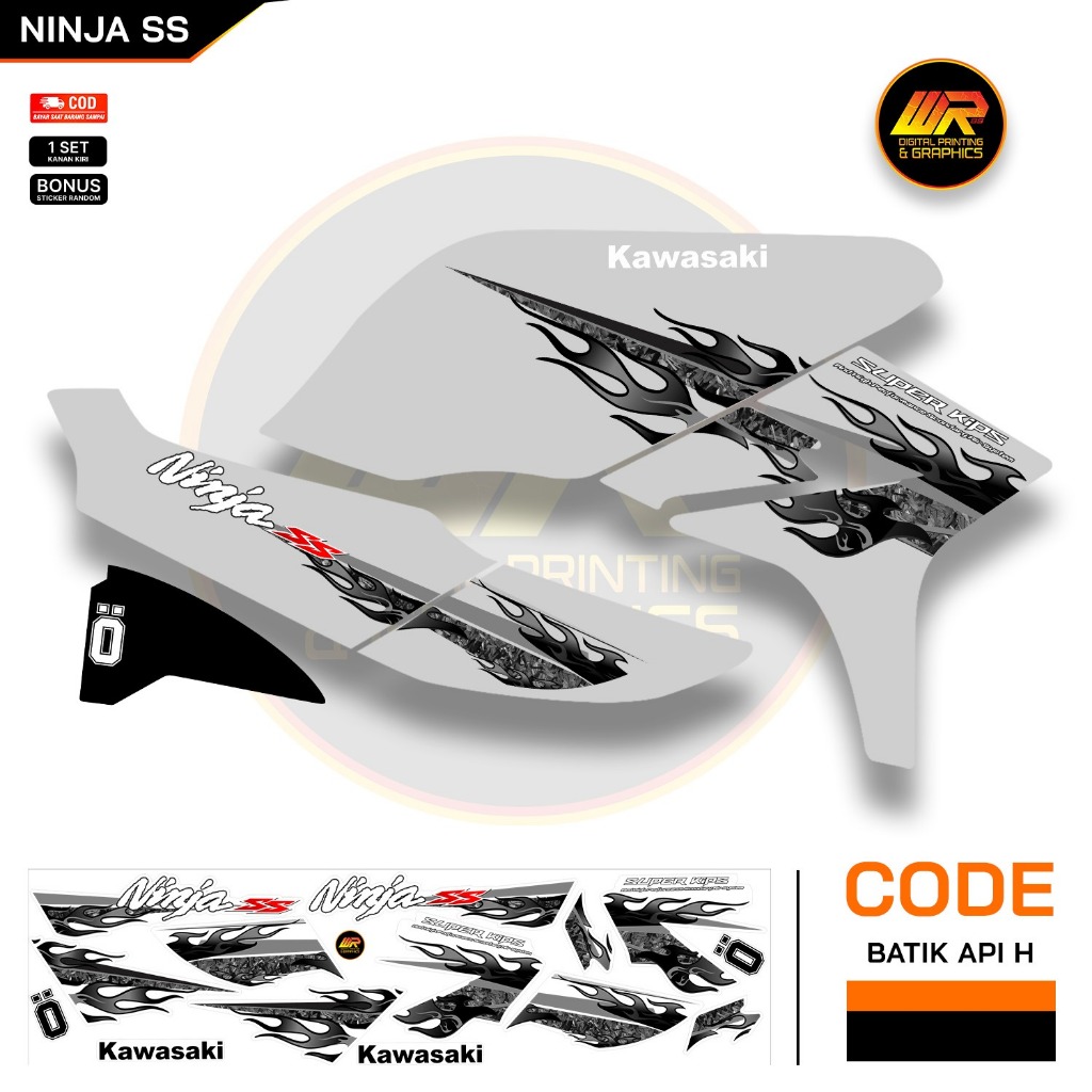 Jual STRIPING NINJA SS DAN NINJA R TRANSPARAN MOTIF SIMPLE BATIK API ...
