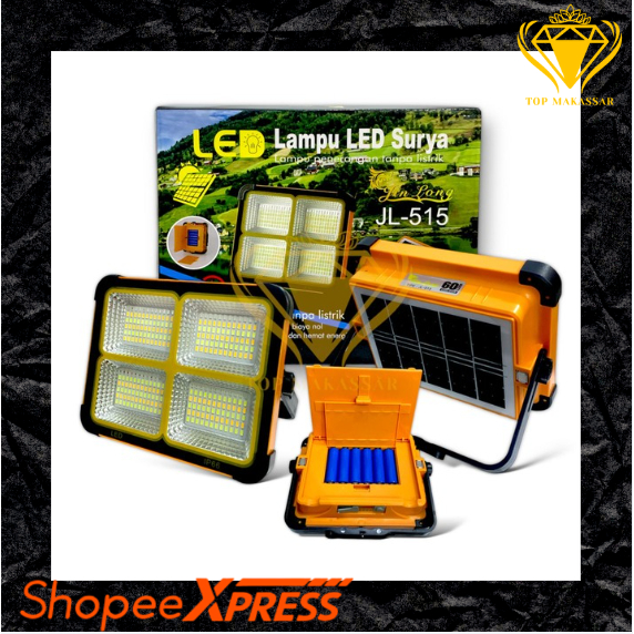 Jual JIN LONG LAMPU SOROT + SOLAR PANEL + BATTERAI / LED EMERGENCY 200W ...