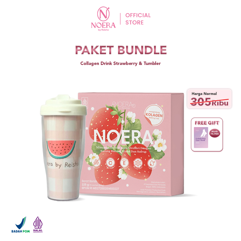 Jual Noera Paket Collagen Drink Improved Formula 15 + Tumbler Random ...