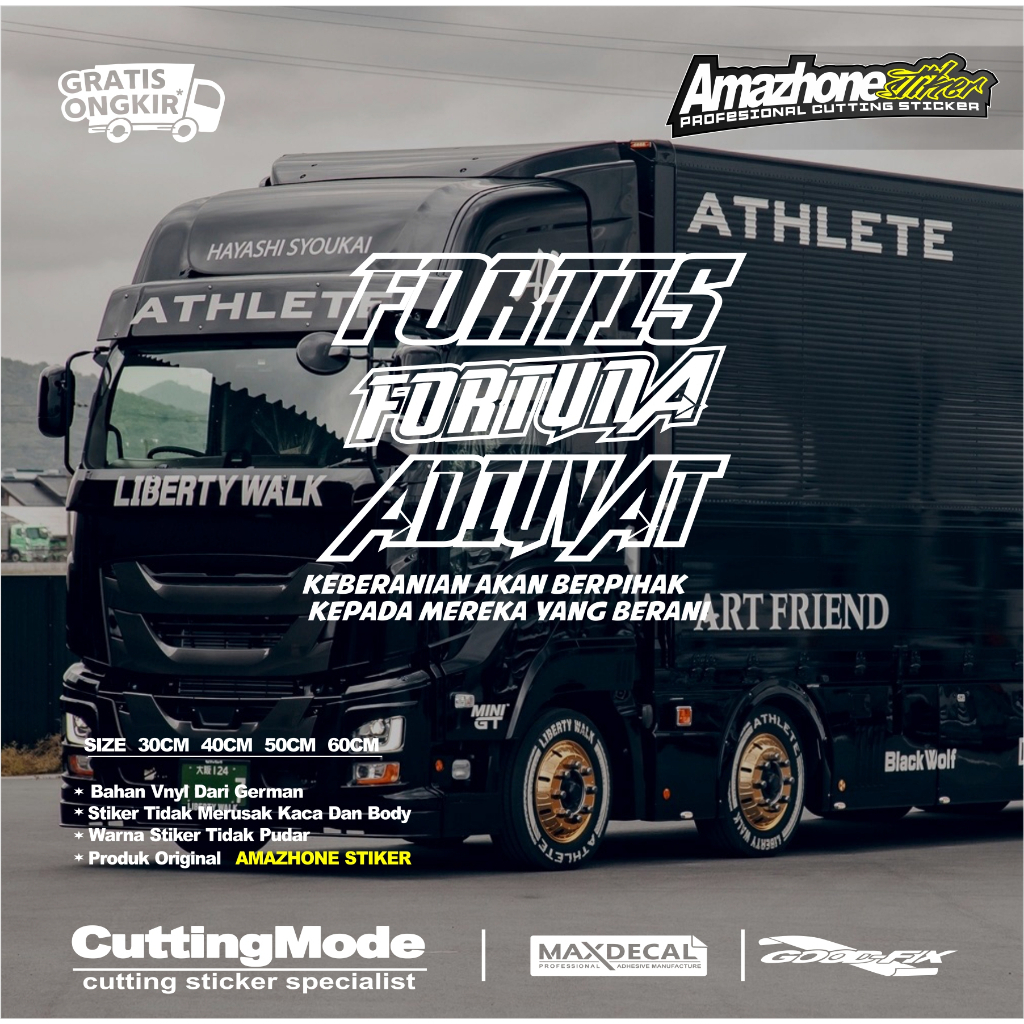 Jual Stiker fortis fortuna adiuvat stiker truk viral terbaru universal ...