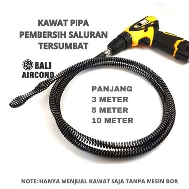 Jual Alat Jepit Kawat Pembersih Saluran Pipa Mampet Tersumbat Got Toilet Paralon Set Adaptor Bor ...