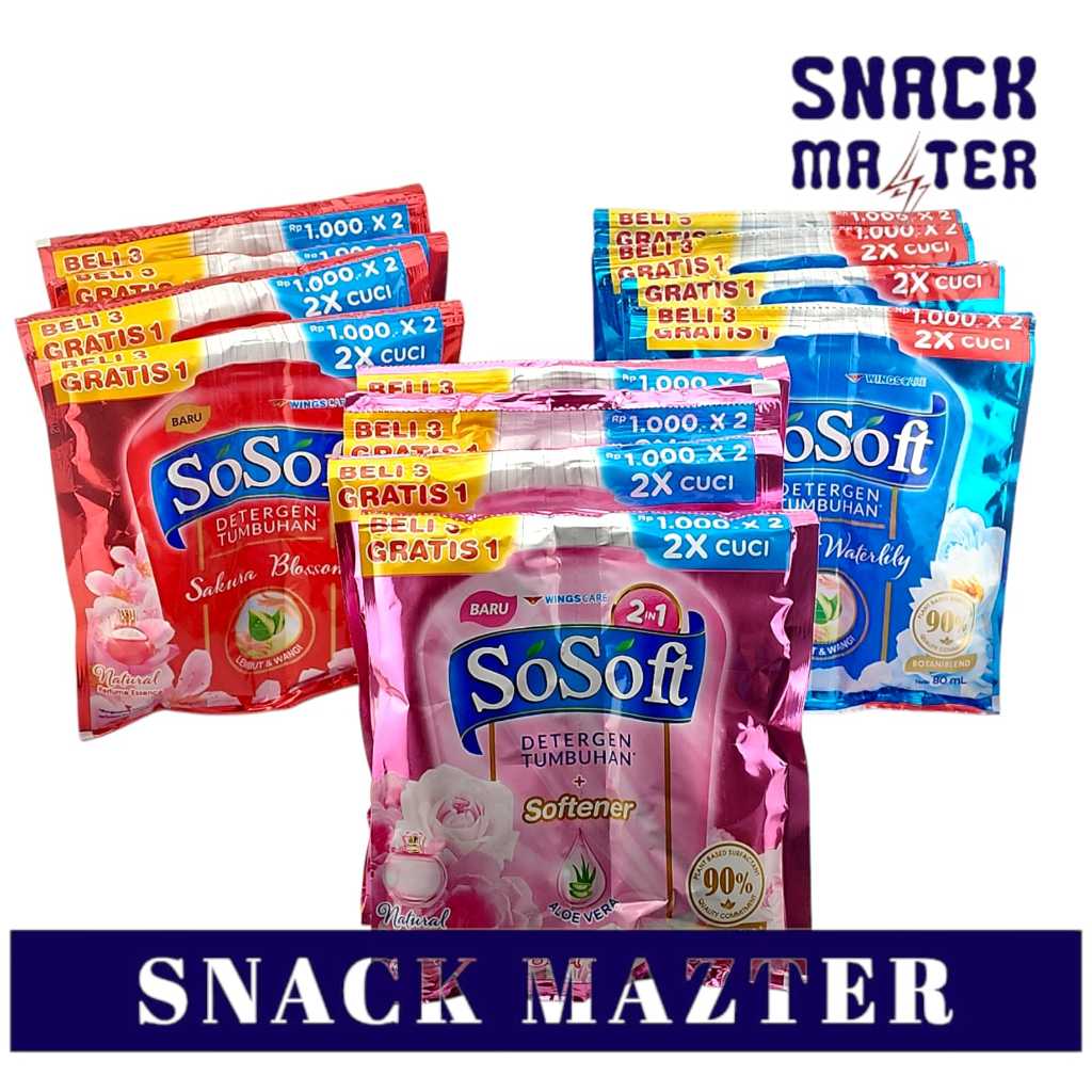 Jual So Soft Liquid Renceng Detergent Nature Fresh - Netto 80ml x 8bks ...