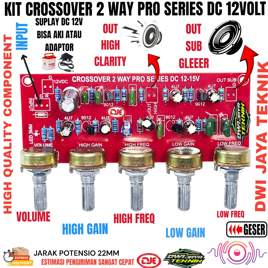 Jual Kit Crossover Active Mini 2Way DC 12Volt Plus Frequency | Shopee ...