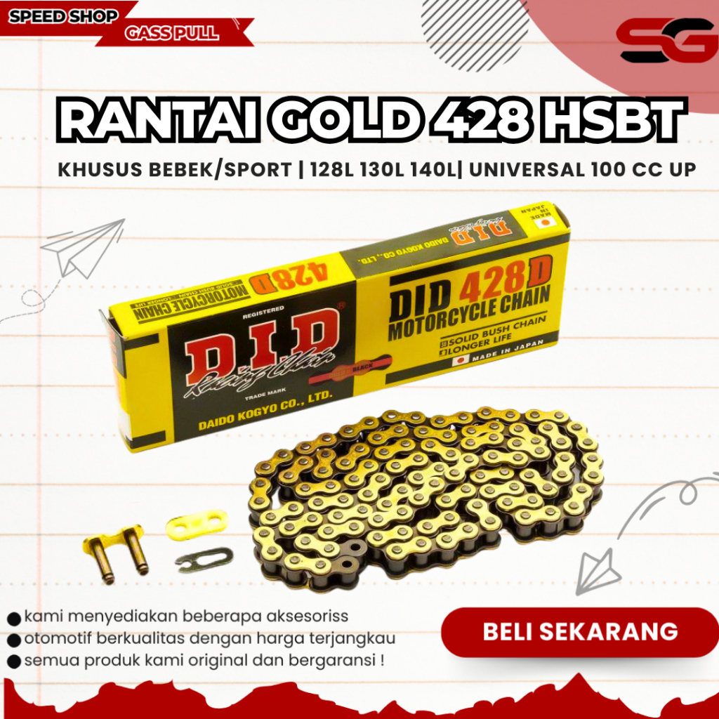 Jual RANTAI GOLD 428 HSBT HD RANTE 428 GOLD DAIDO MOTOR 150CC 128L 130L ...