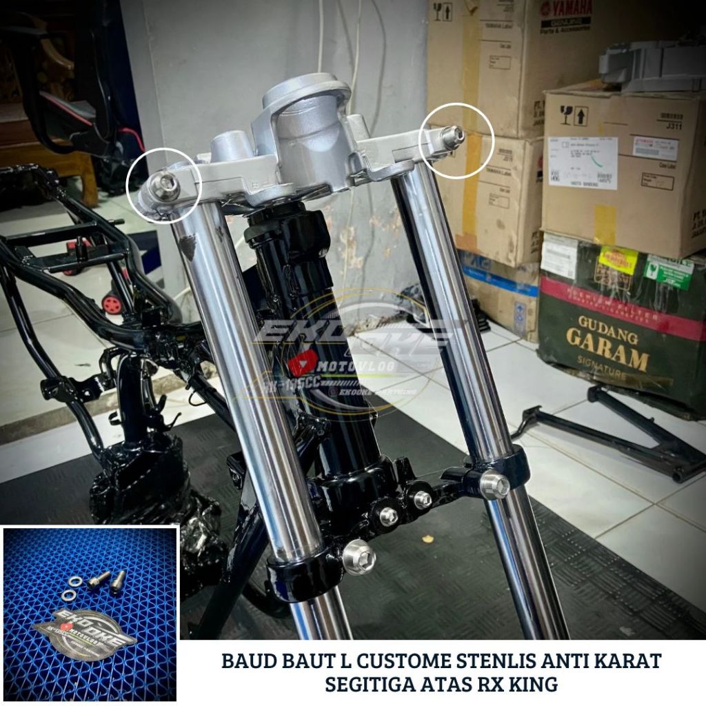 Jual BAUT BAUD L STENLIS 304 SEGITIGA ATAS RXKING COSTUM MODEL TITANIUM ...