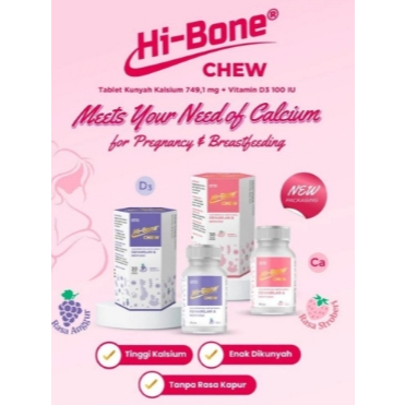 Jual HI-BONE ACTIVE Chew Suplemen Kalsium Vitamin D3 Untuk Masa ...