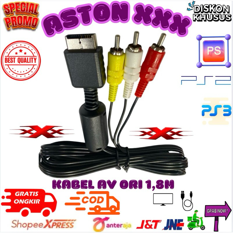 Jual KABEL AV ORI BUAT PS1/PS2/PS3 1,8m-2,5m | Shopee Indonesia