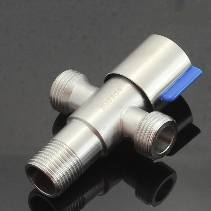 Jual Stop Keran Tee Stainless 304 Stop Kran Kloset Stop Keran Cabang Double Hitam/Stainless ...