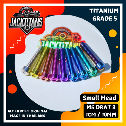 Jual BAUT TITANIUM M5 x 10 Drat 8 Panjang 1CM 10MM SMALL HEAD PROBOLT GR5 Grade 5 Original Made ...