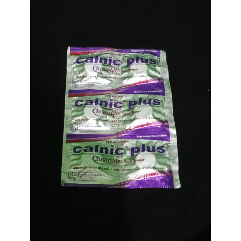 Jual calnic plus chewable rasa anggur strip 6 tablet | Shopee Indonesia