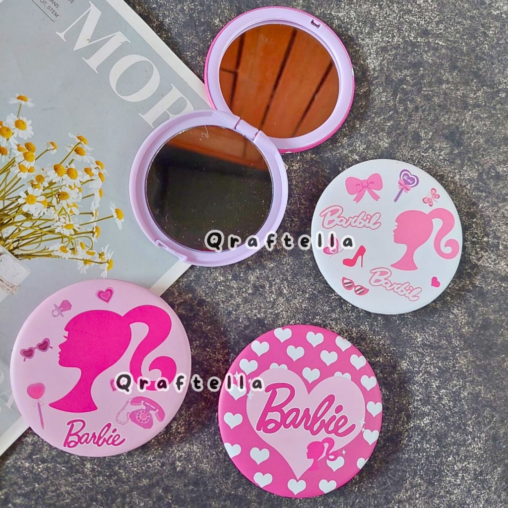 Jual Cermin Lipat Mini BULAT 2 sisi // Kaca Barbie // Cermin Sanrio ...
