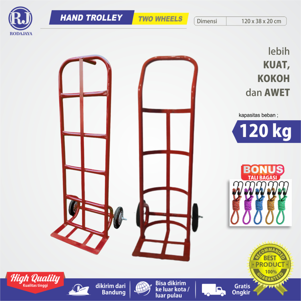 Jual hand trolley / troli tangan / kapasitas beban 120 kg / Kualitas ...