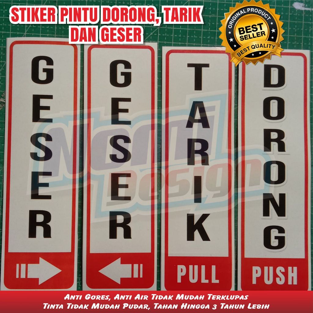Jual Stiker dorong, tarik dan geser untuk pintu toko dan untuk pintu ...