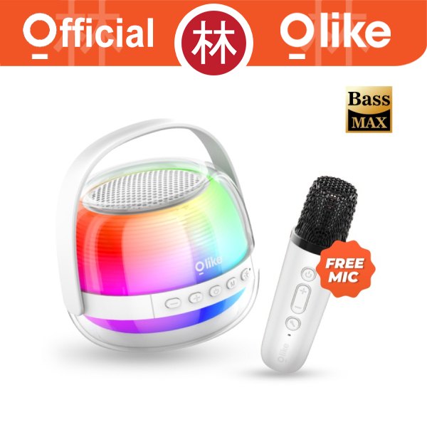 Jual Olike KM2 Speaker Karaoke Wireless Mic RGB LED HD Audio Stereo ...
