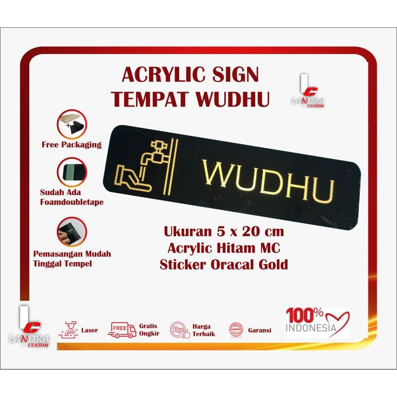 Jual Akrilik Sign Tempat Wudhu / Akrilik Tinggal Tempel / Signage ...