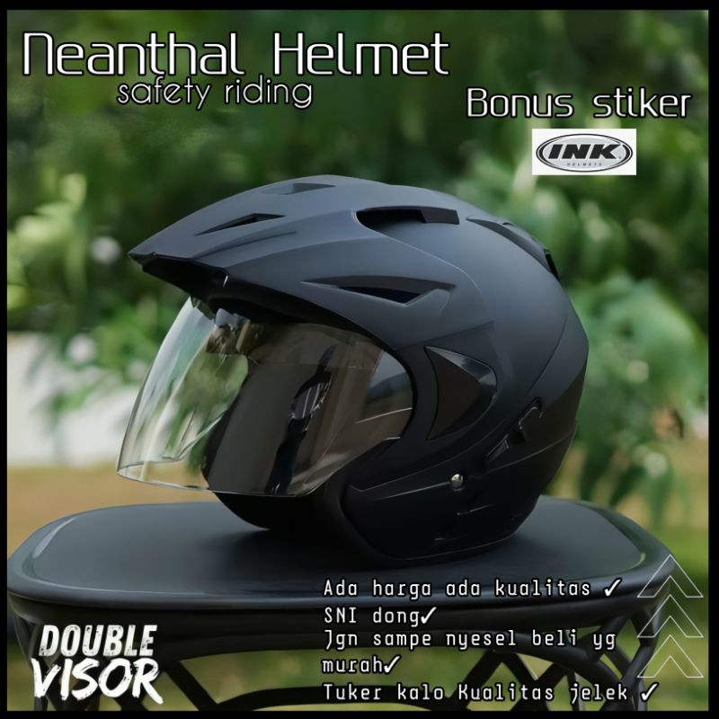Jual [ DOUBLE VISOR ] Helm Ink Double Visor / Dobel Kaca T1 Half face ...