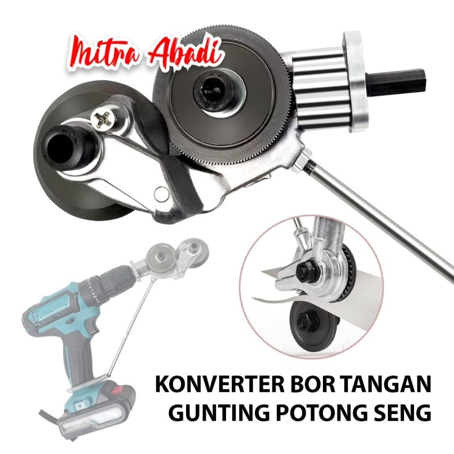 Jual Konverter Bor Gunting Seng / Adapter Drill Sheer Scissor Cutter ...