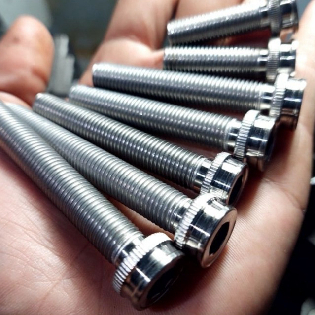 Jual Baut L stenlis m10/Baut 14 / mur 14 handmade drat halus panjang 2 cm - 7 cm | Shopee Indonesia