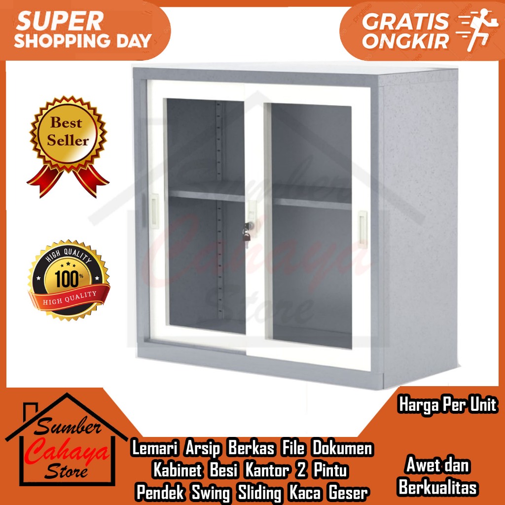 Jual Lemari Almari Arsip Berkas File Dokumen Besi Kantor 2 Pintu Pendek ...