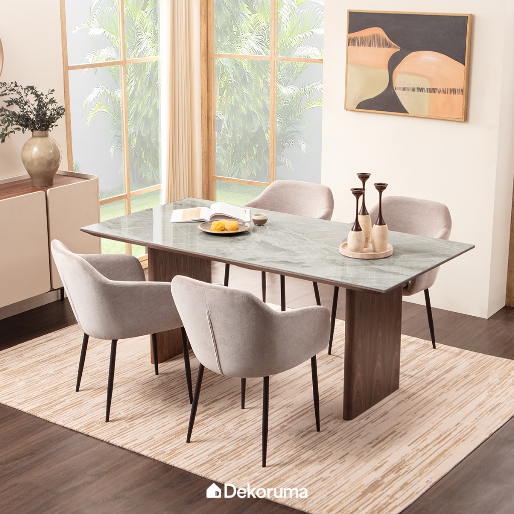 Jual Dekoruma EIMI Dining Table / Meja Makan Ceramic Walnut | Shopee ...