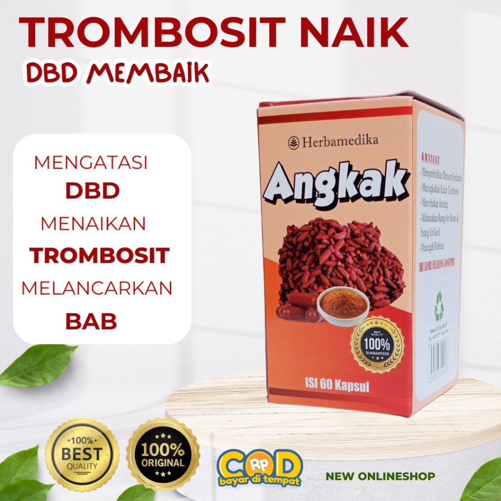 Jual Kapsul Angkak Obat DBD dan Tipes isi 60 , Menaikan Trombosit ...