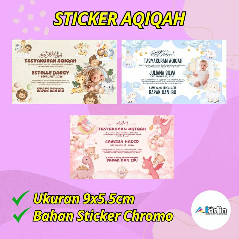 Jual STICKER AQIQAH | STICKER BAYI AQIQAH | Shopee Indonesia