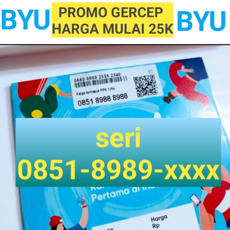 Jual TELKOMSEL BYU SERI 0851-8989-xxxx | Shopee Indonesia