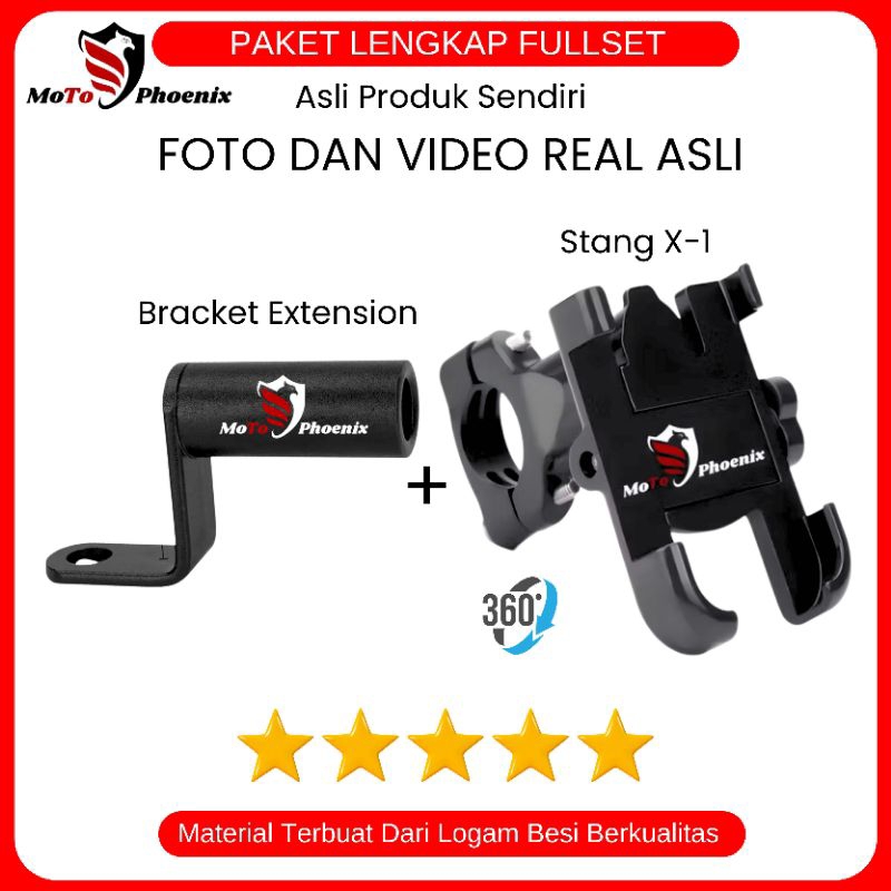 Jual [ FULLSET ] Holder Stang Motor X-1 Full Besi + Bracket Spion Besi ...